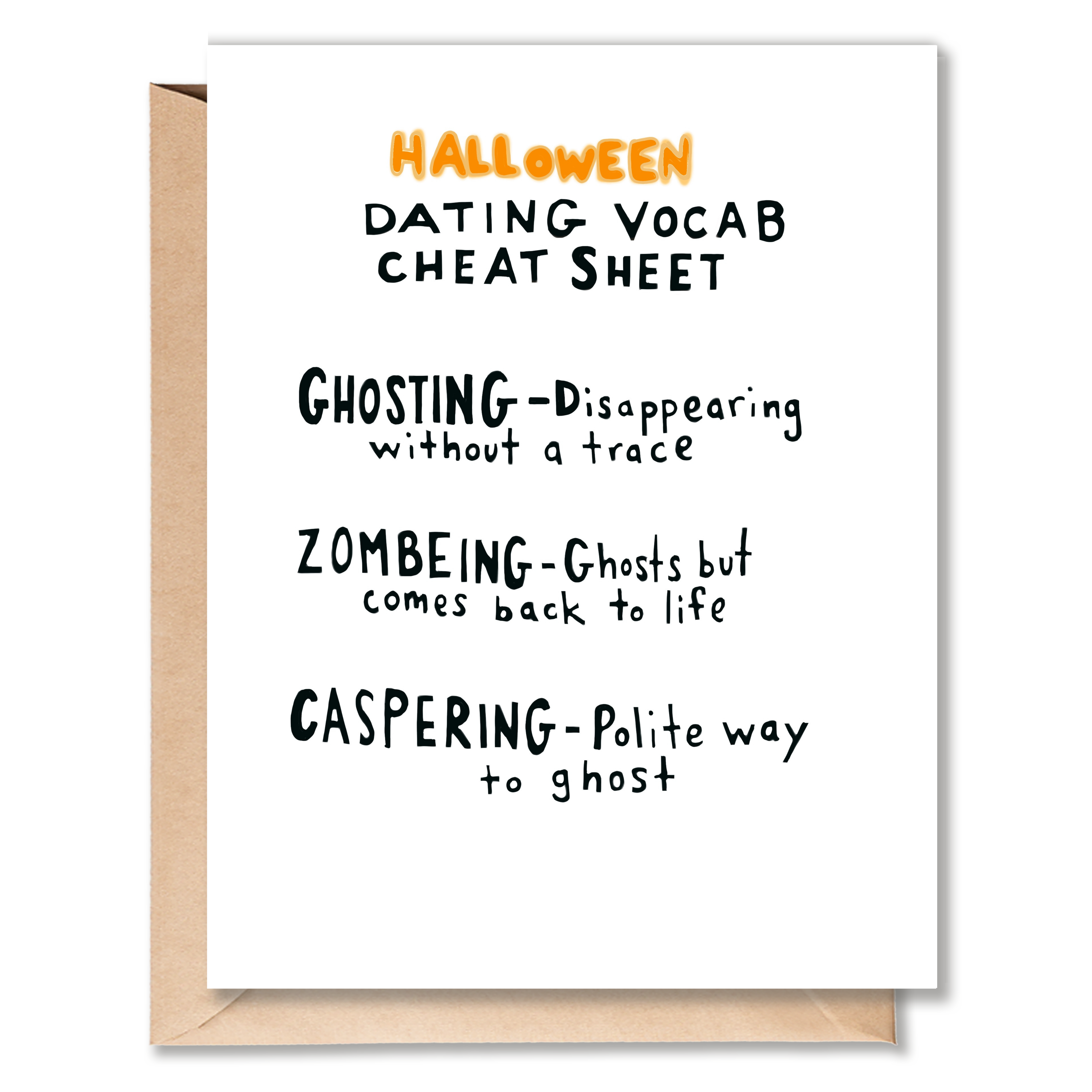 Halloween Dating Cheat Sheet Card - Funny Halloween Card – Better Than ...